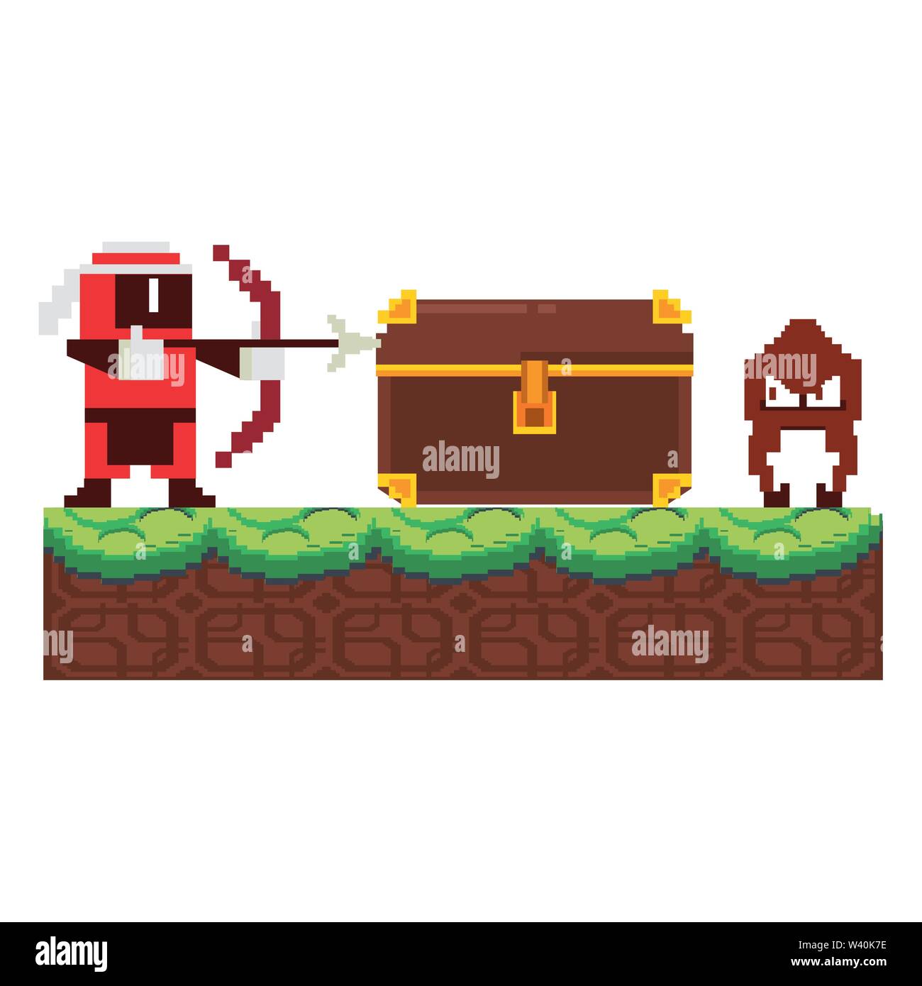 Videogame pixelated character in scenery Stock Vector Image & Art - Alamy