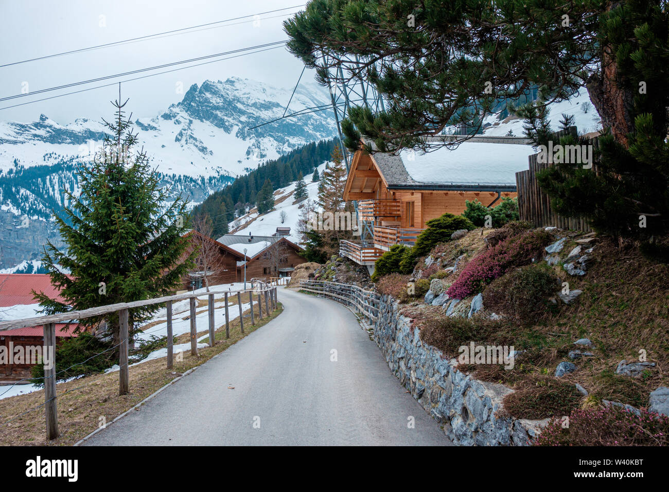 Murren village winter hi-res stock photography and images - Alamy