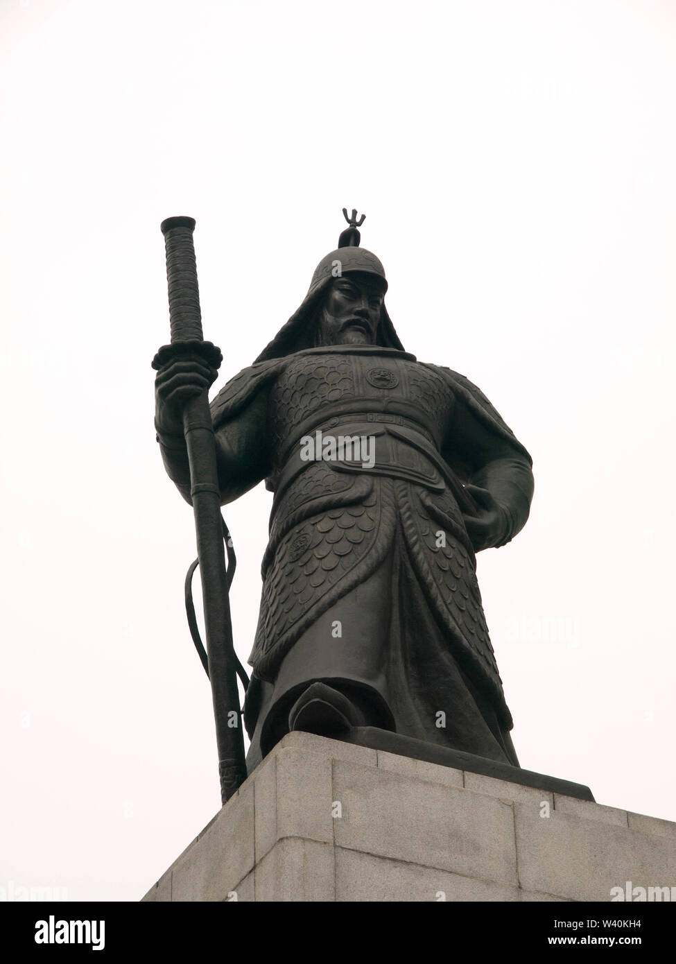 The ceremonial statue of the ancient Korean great general, Sun-Shin Lee ...