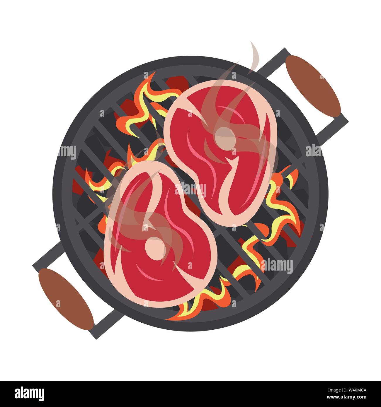 Tasty barbecue grilled food cartoon Stock Vector Image & Art - Alamy