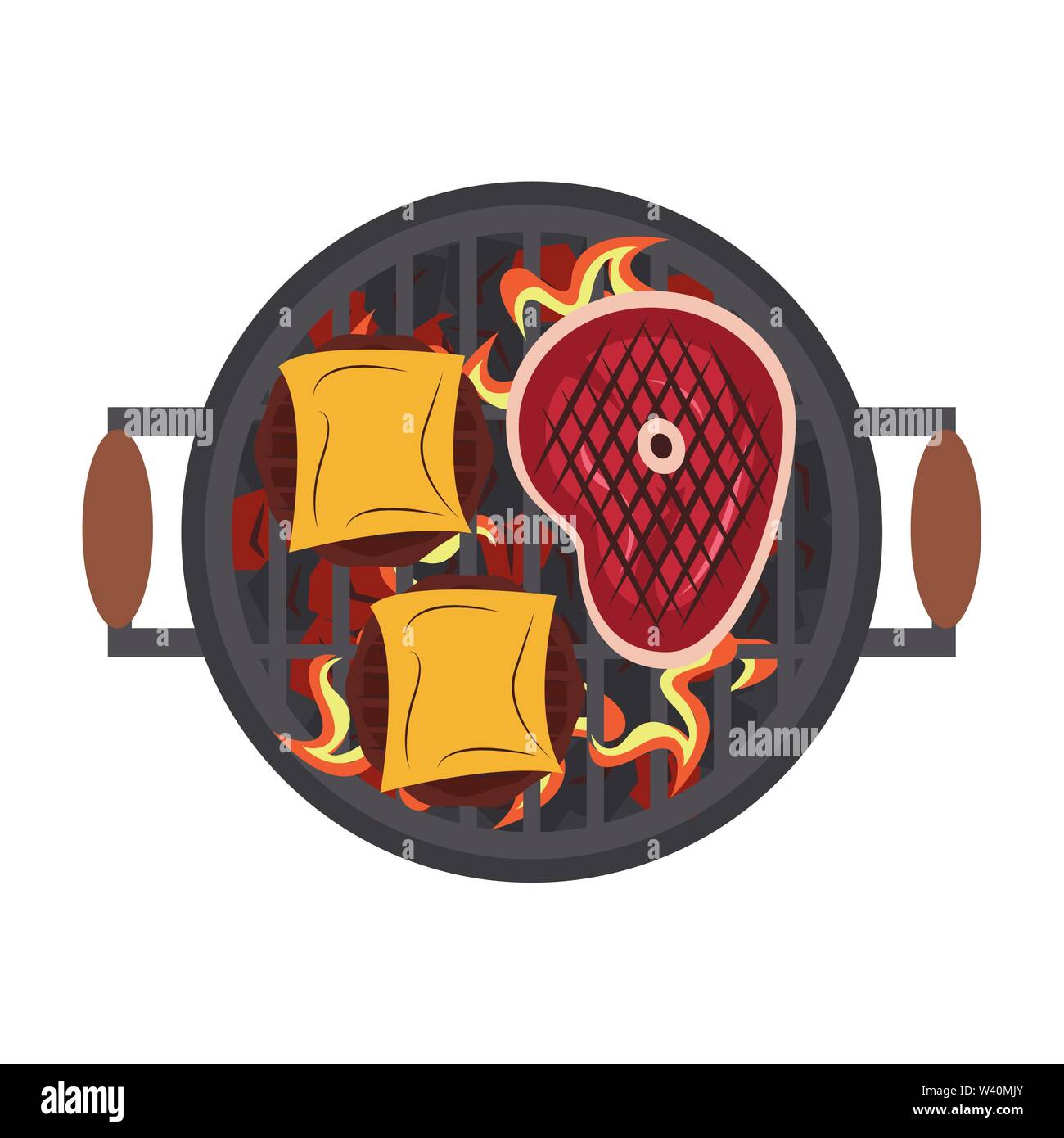 Tasty barbecue grilled food cartoon Stock Vector Image & Art - Alamy