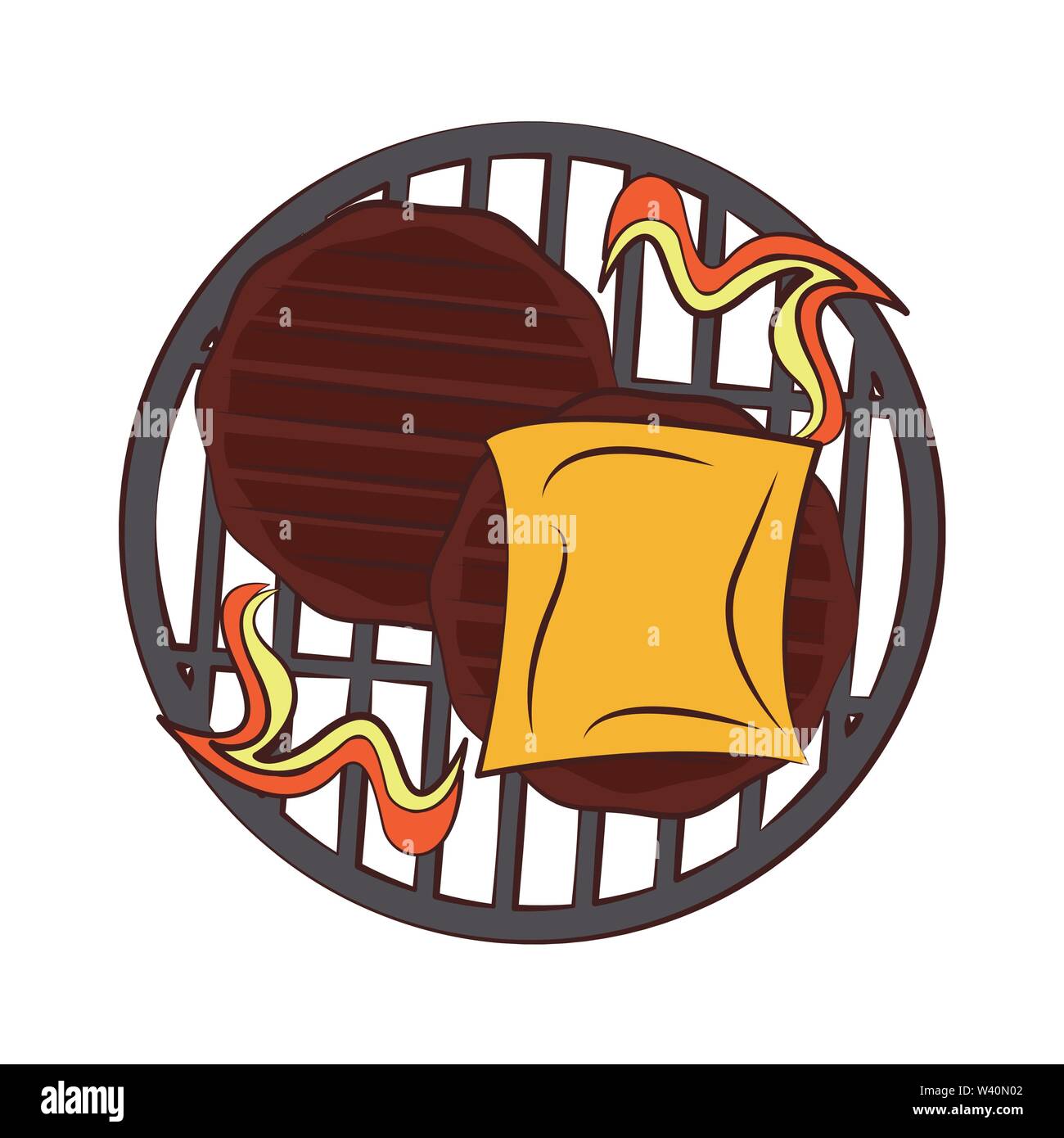 Tasty barbecue grilled food cartoon Stock Vector Image & Art - Alamy
