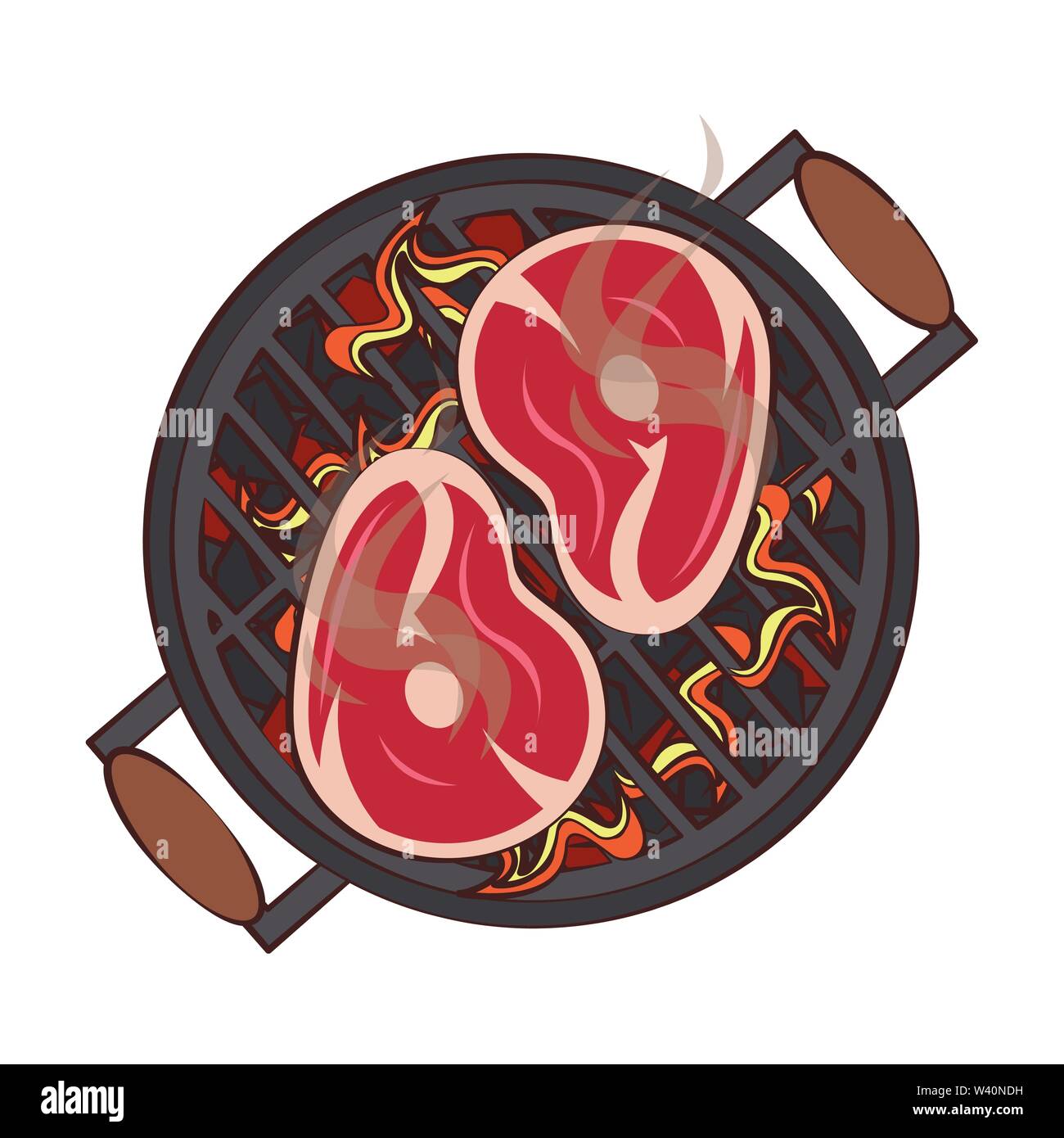 Tasty barbecue grilled food cartoon Stock Vector Image & Art - Alamy