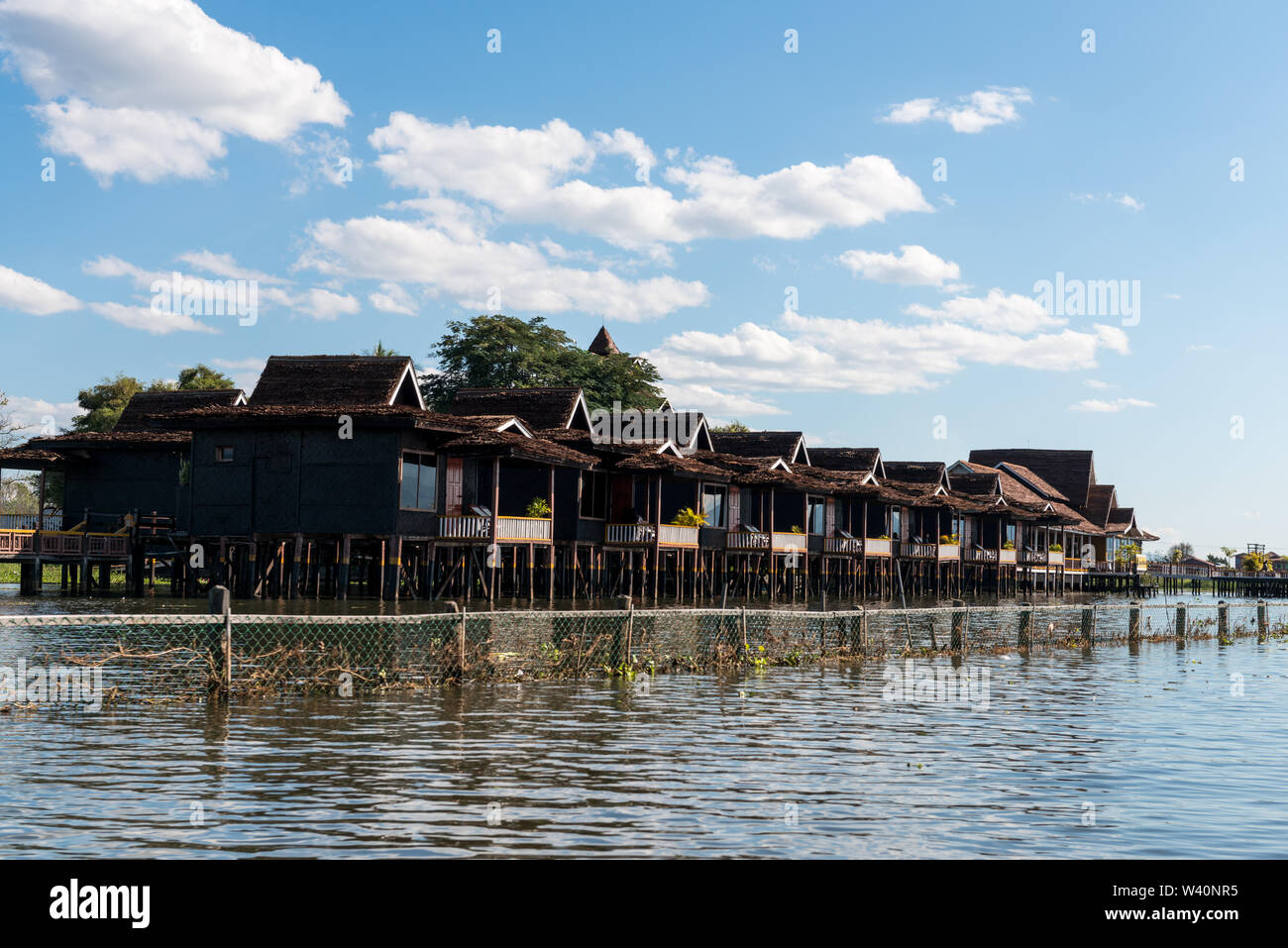 Horizontal picture of traditional burmese architecture houses built ...