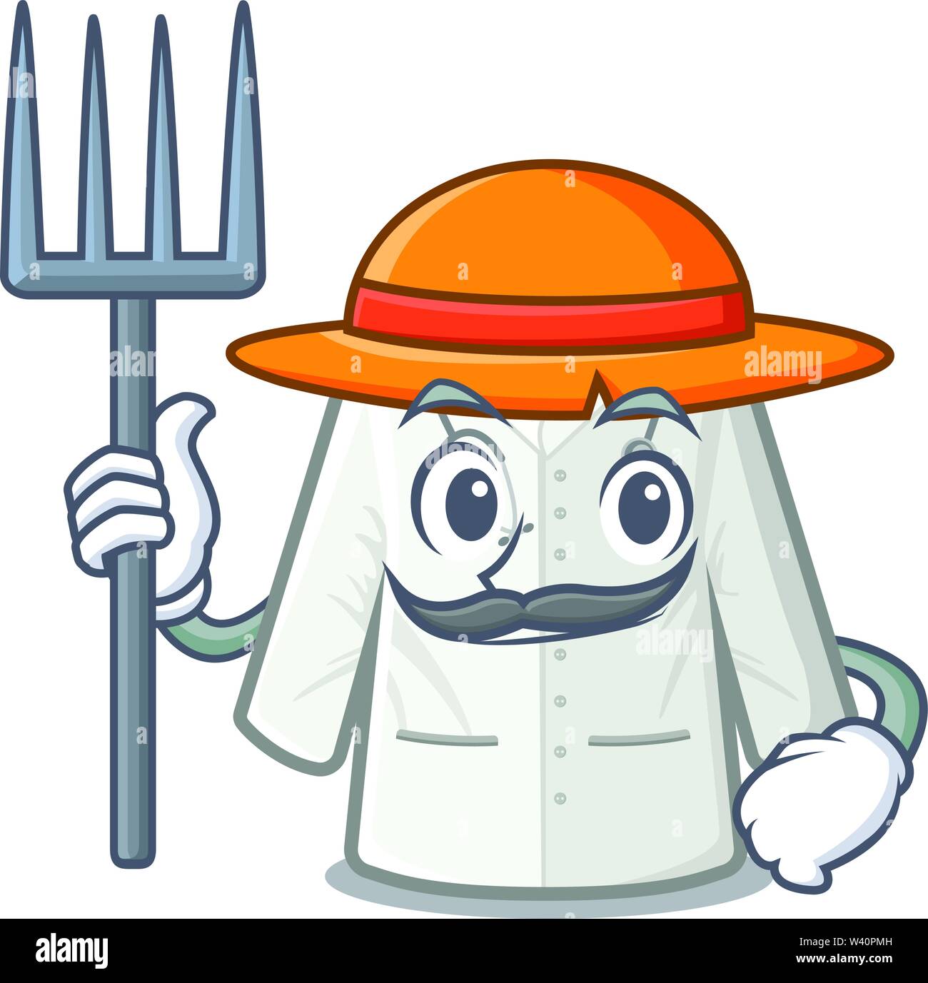 Farmer doctor coat in the cartoon shape vector illustration Stock ...