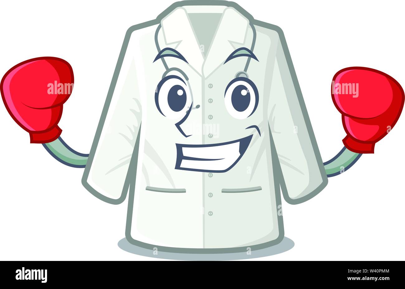 Boxing doctor coat in the cartoon shape vector illustration Stock ...