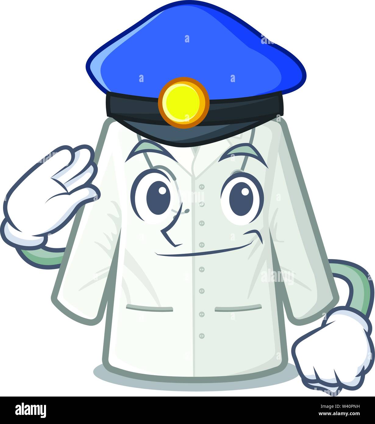 Police doctor coat in the cartoon shape vector illustration Stock ...