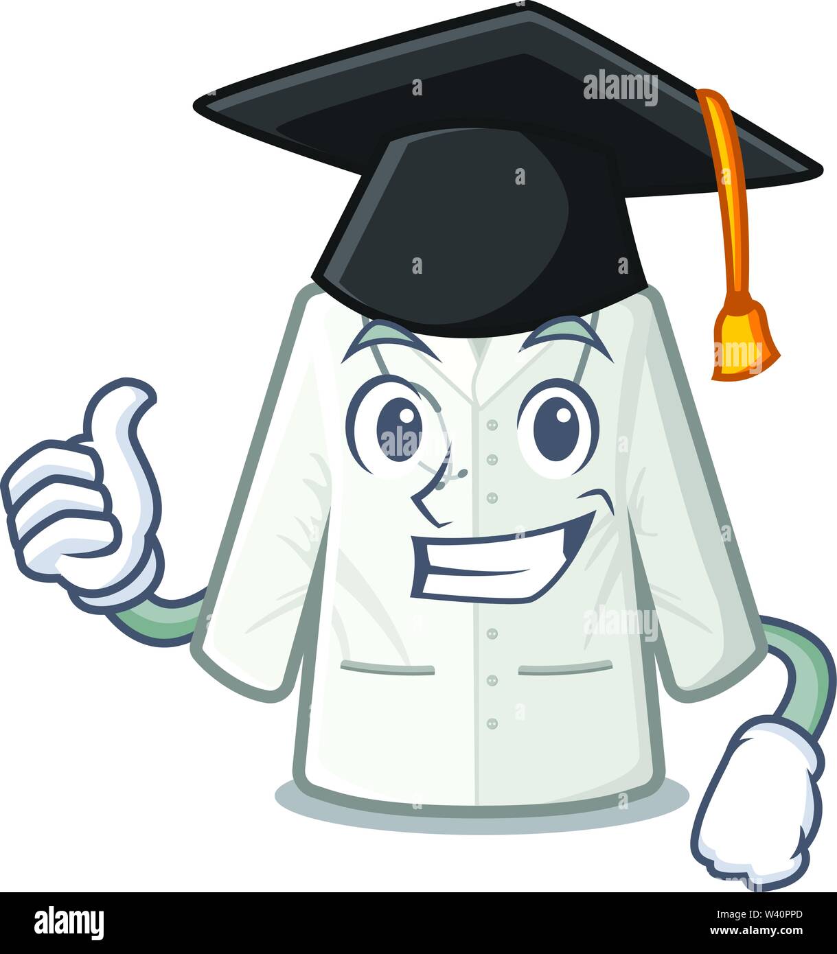 Graduation doctor coat isolated in the character vector illustration ...