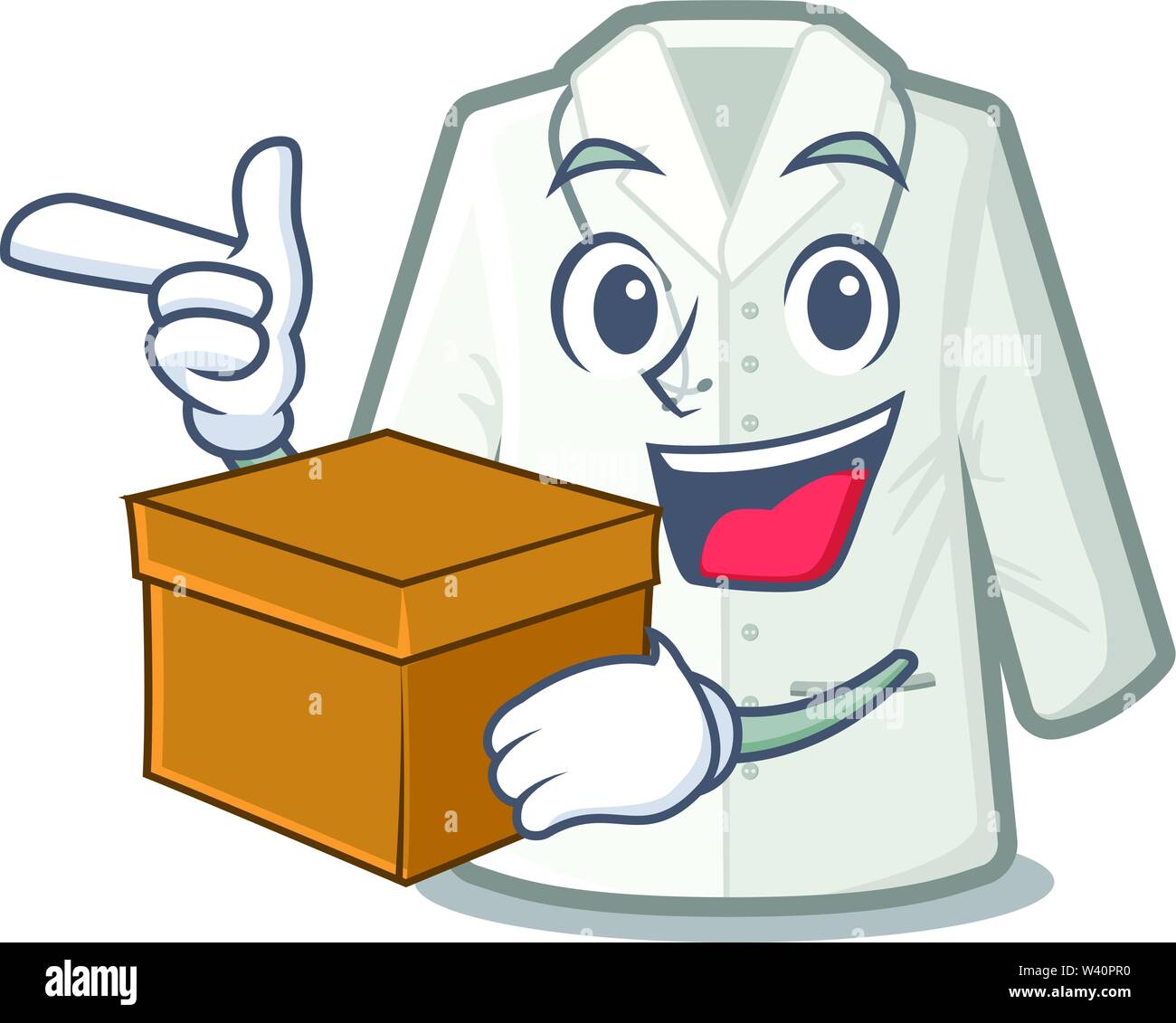 With box doctor coat isolated in the character vector illustration ...