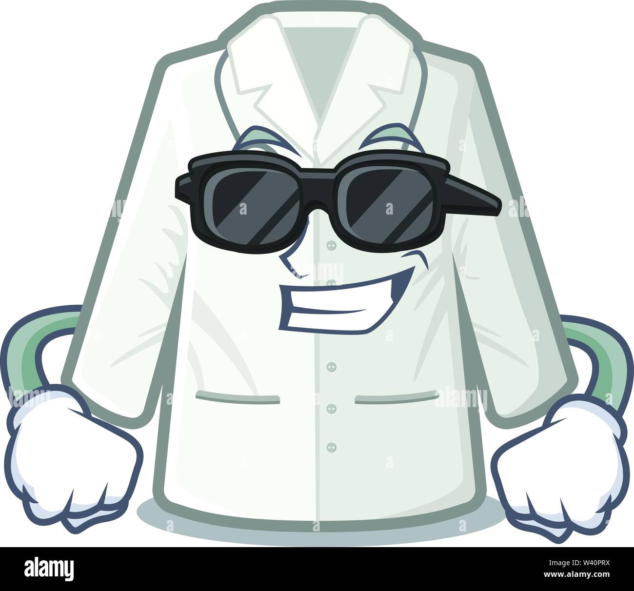 Super cool doctor coat isolated in the character vector illustration ...