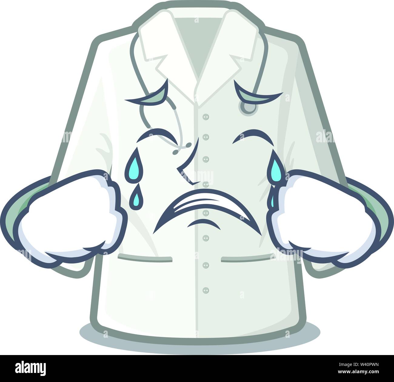 Crying doctor coat stored in mascot cupboard vector illustration Stock ...