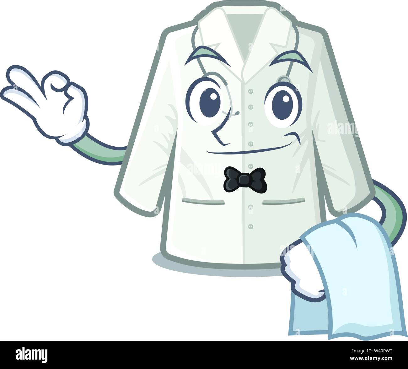 Waiter doctor coat stored in mascot cupboard vector illustration Stock ...