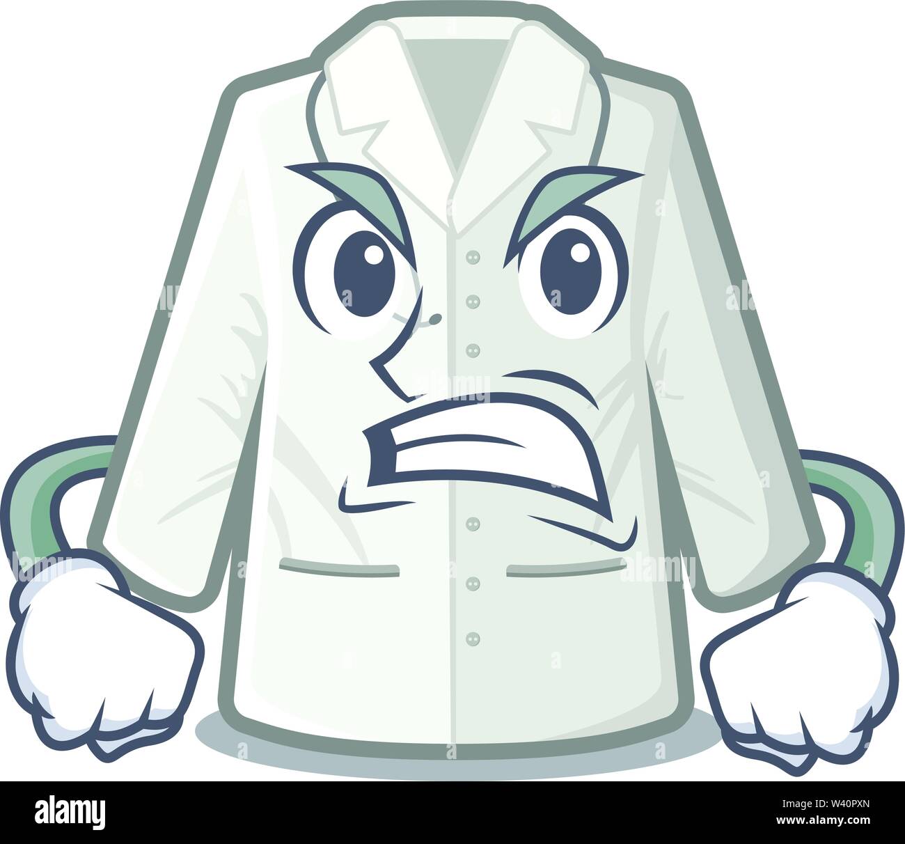 Angry doctor coat stored in mascot cupboard vector illustration Stock ...