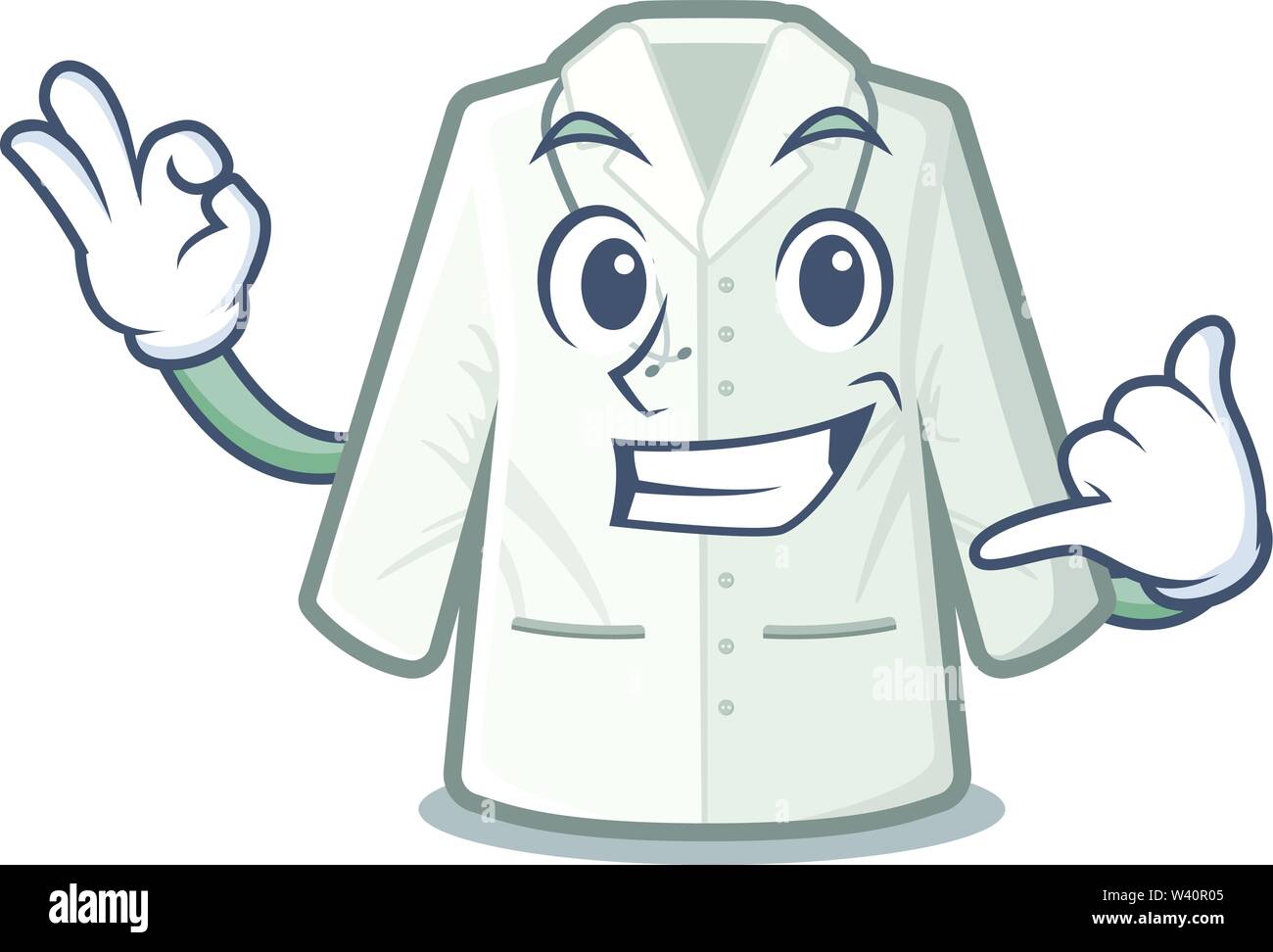 Call me doctor coat hanging on cartoon wall vector illustration Stock ...