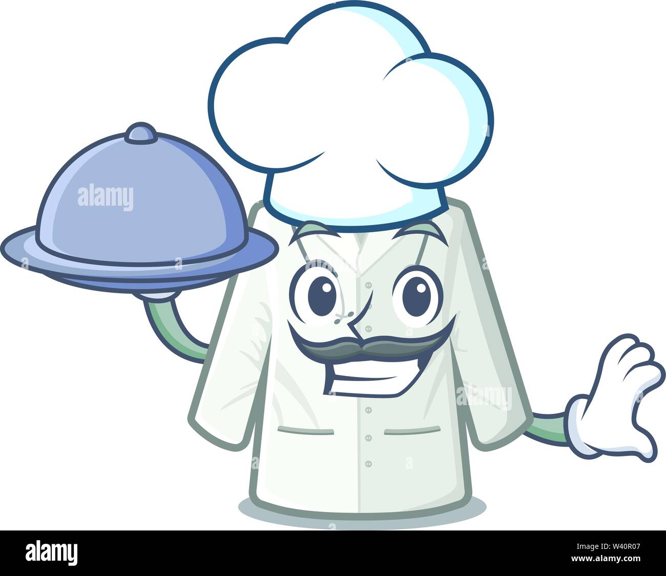 Chef with food doctor coat stored in mascot cupboard vector ...
