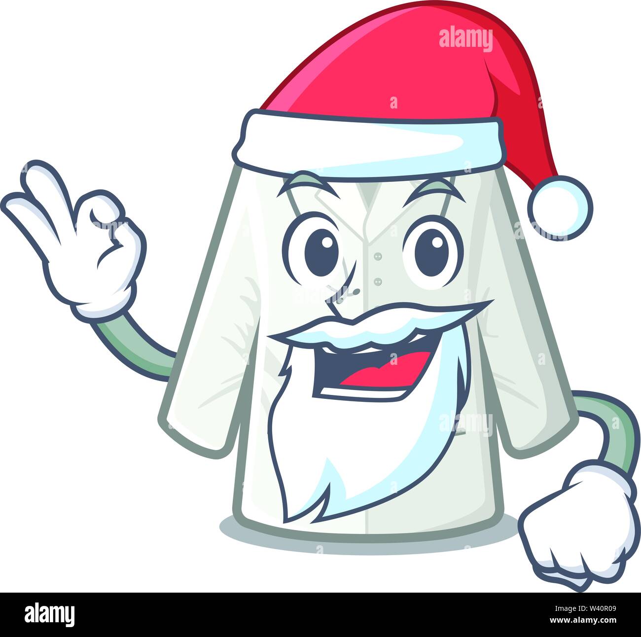 Santa doctor coat hanging on cartoon wall vector illustration Stock ...