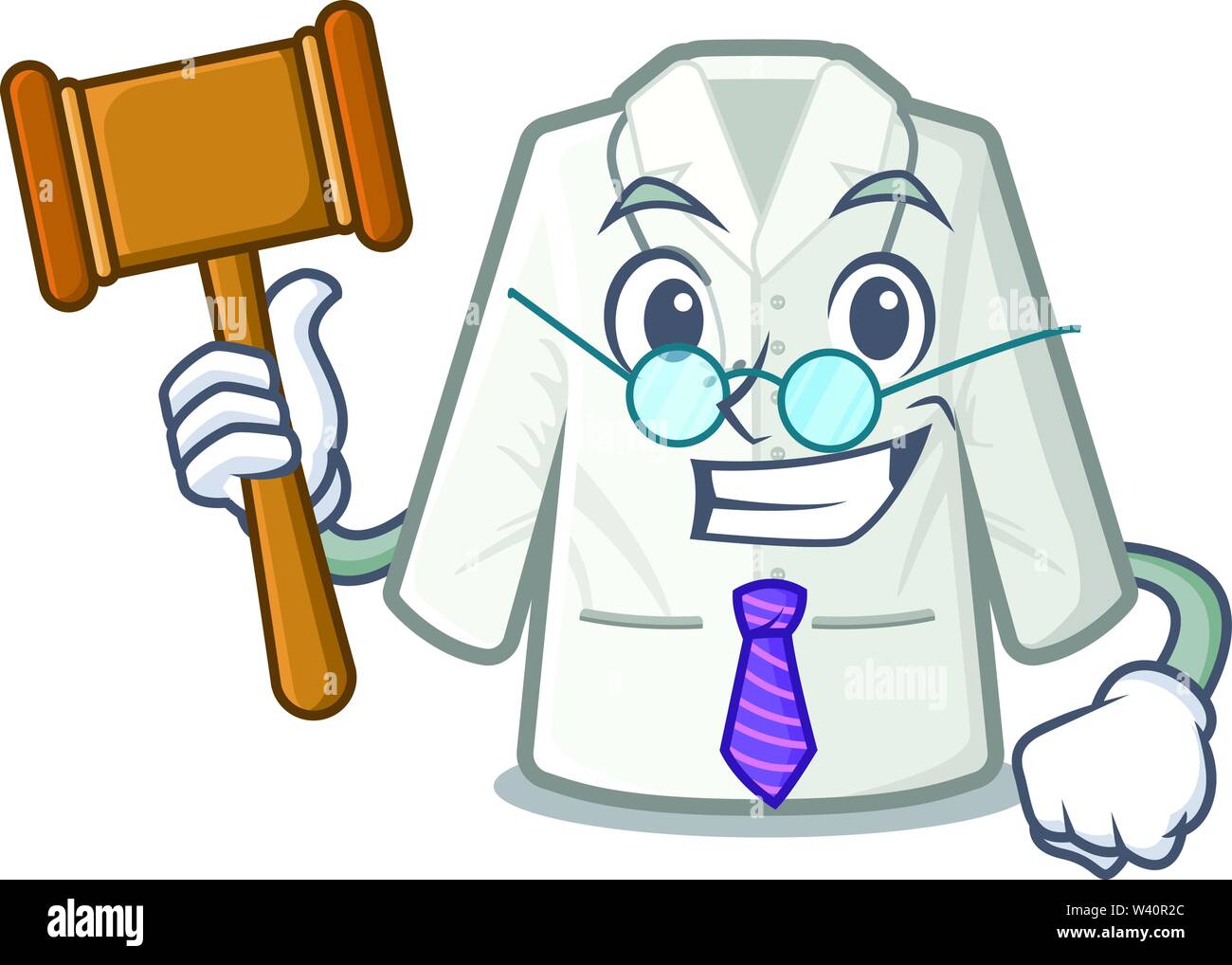 Judge doctor coat hanging on cartoon wall vector illustration Stock ...