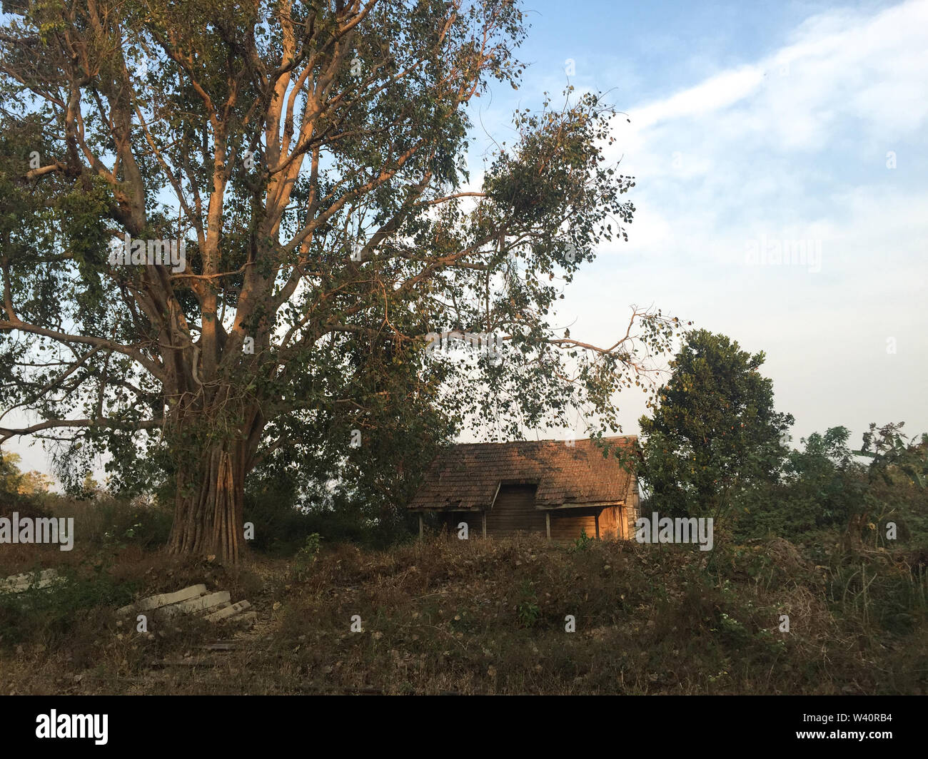 Rustic traditional wooden house in Mandalay, Myanmar (Burma Stock Photo ...