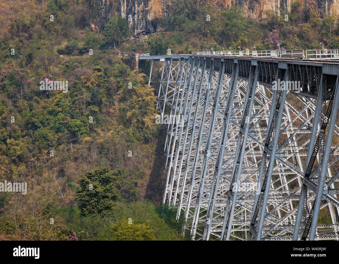 Goteik viaduct in Nawnghkio, Shan State, Myanmar. Gokteik Viaduct is ...
