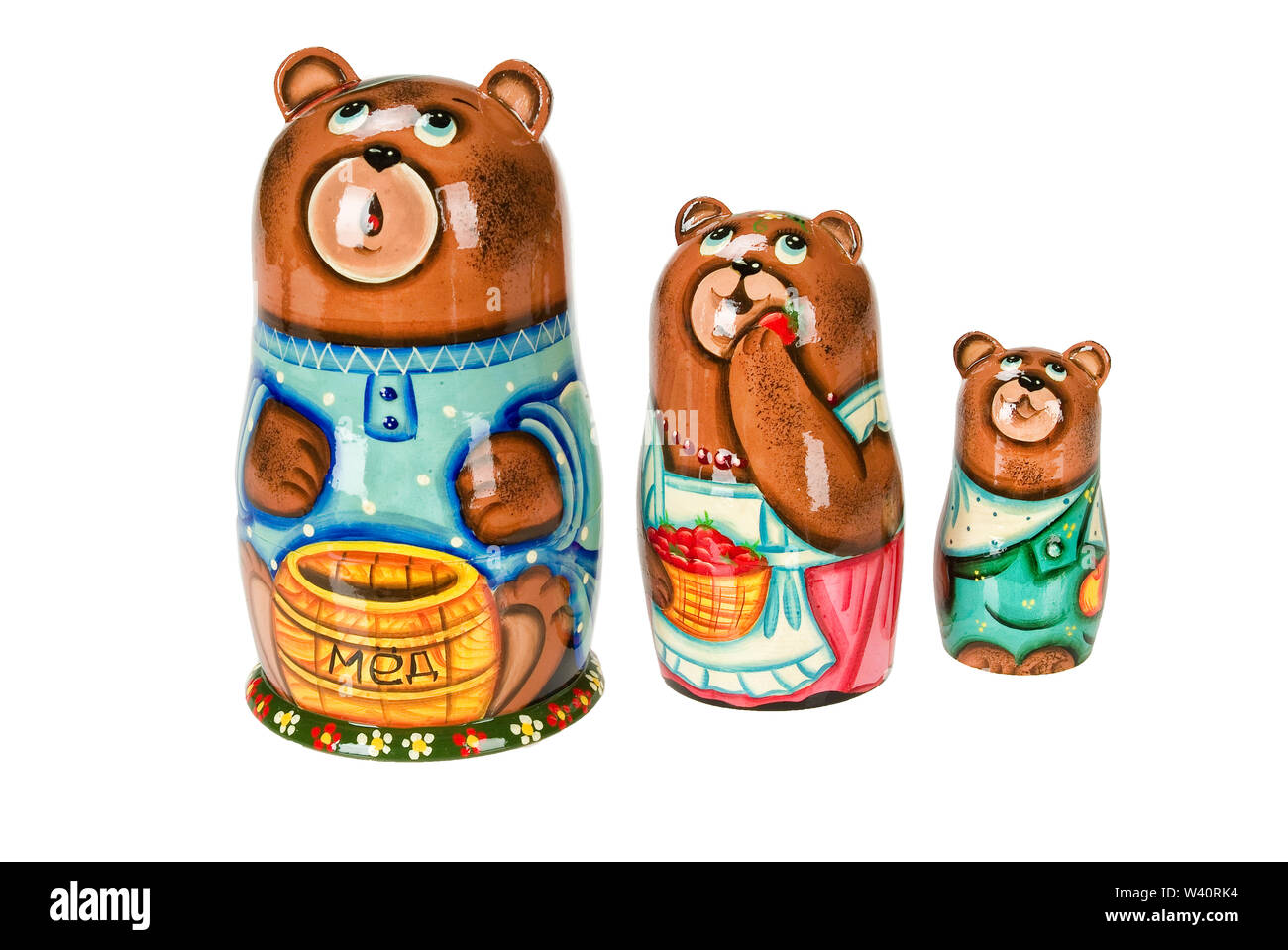 Russian traditioanl handmade dolls on a studio background Stock Photo ...