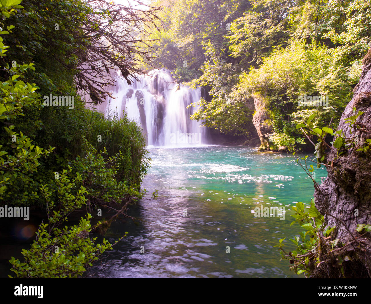Nature Waterfall Summer Lake Waterfall Summer Hikes