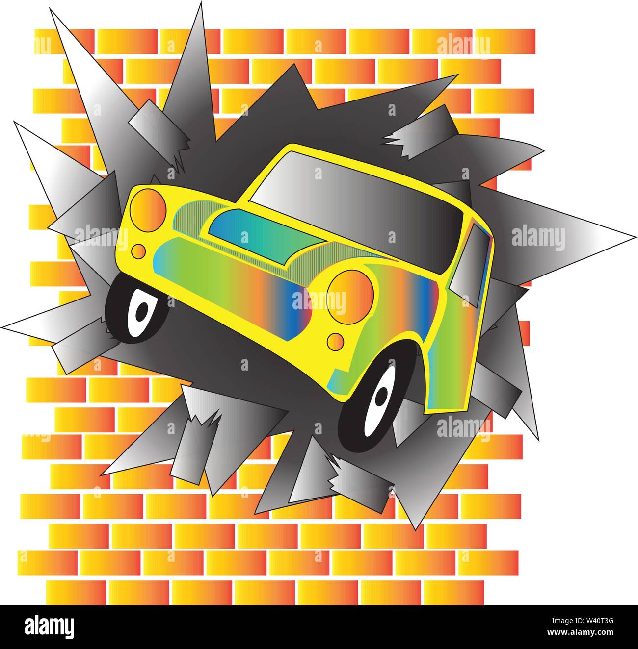 Hit by car Stock Vector Images - Alamy