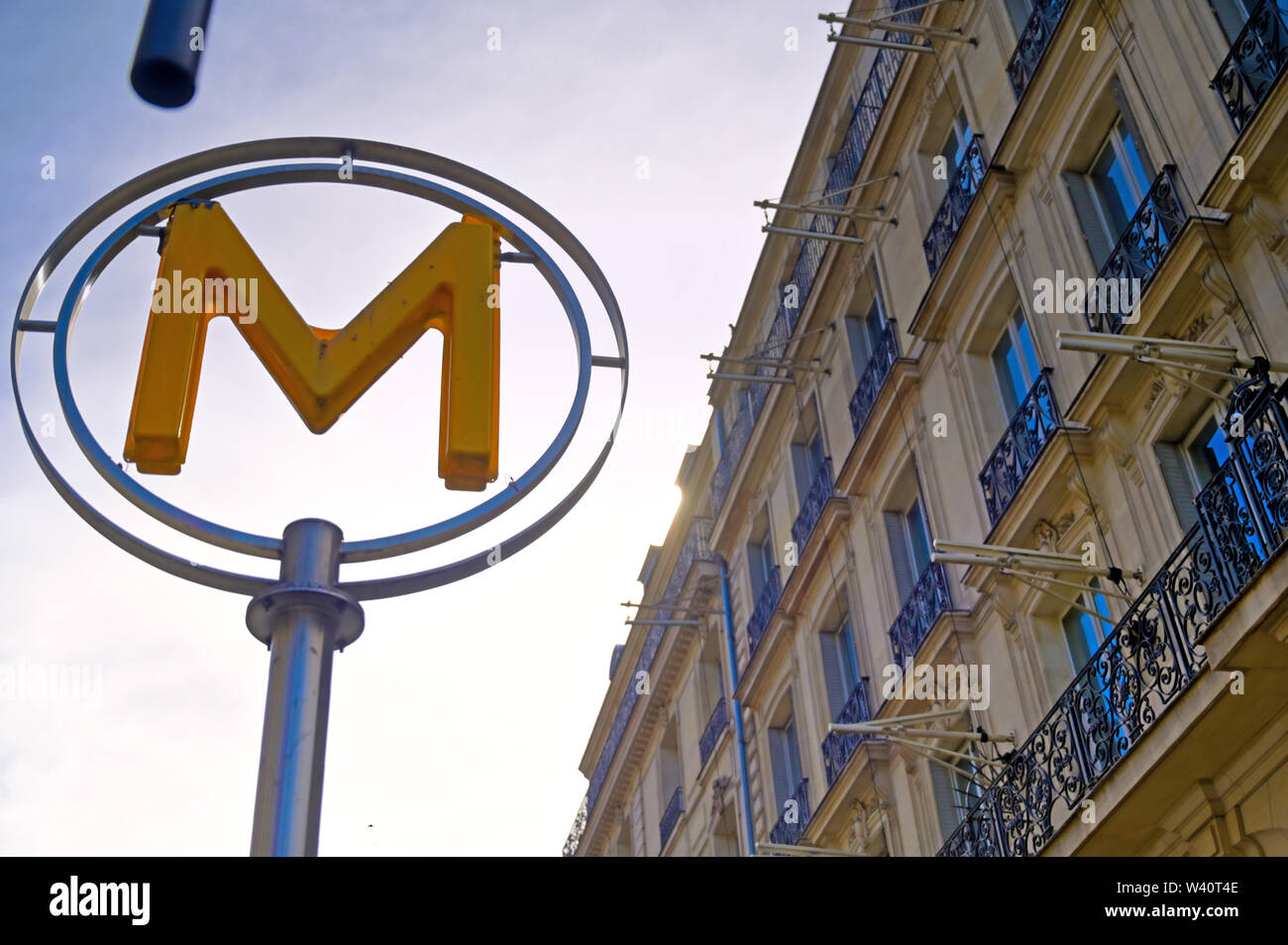 Paris, France - April 21, 2019 - A sign that marks the entrance to a ...