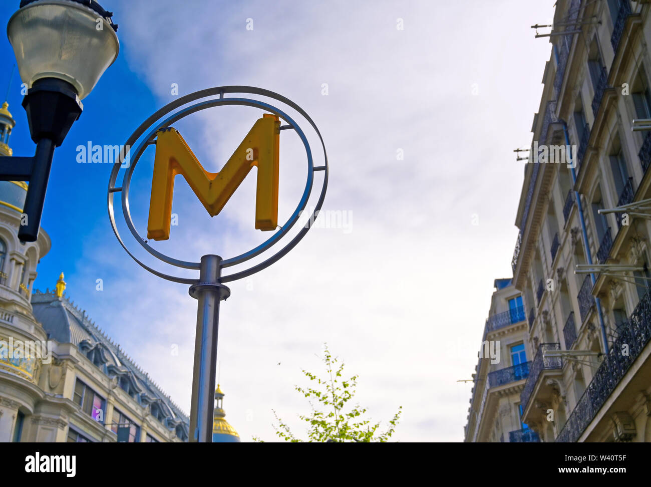 Paris, France - April 21, 2019 - A sign that marks the entrance to a ...