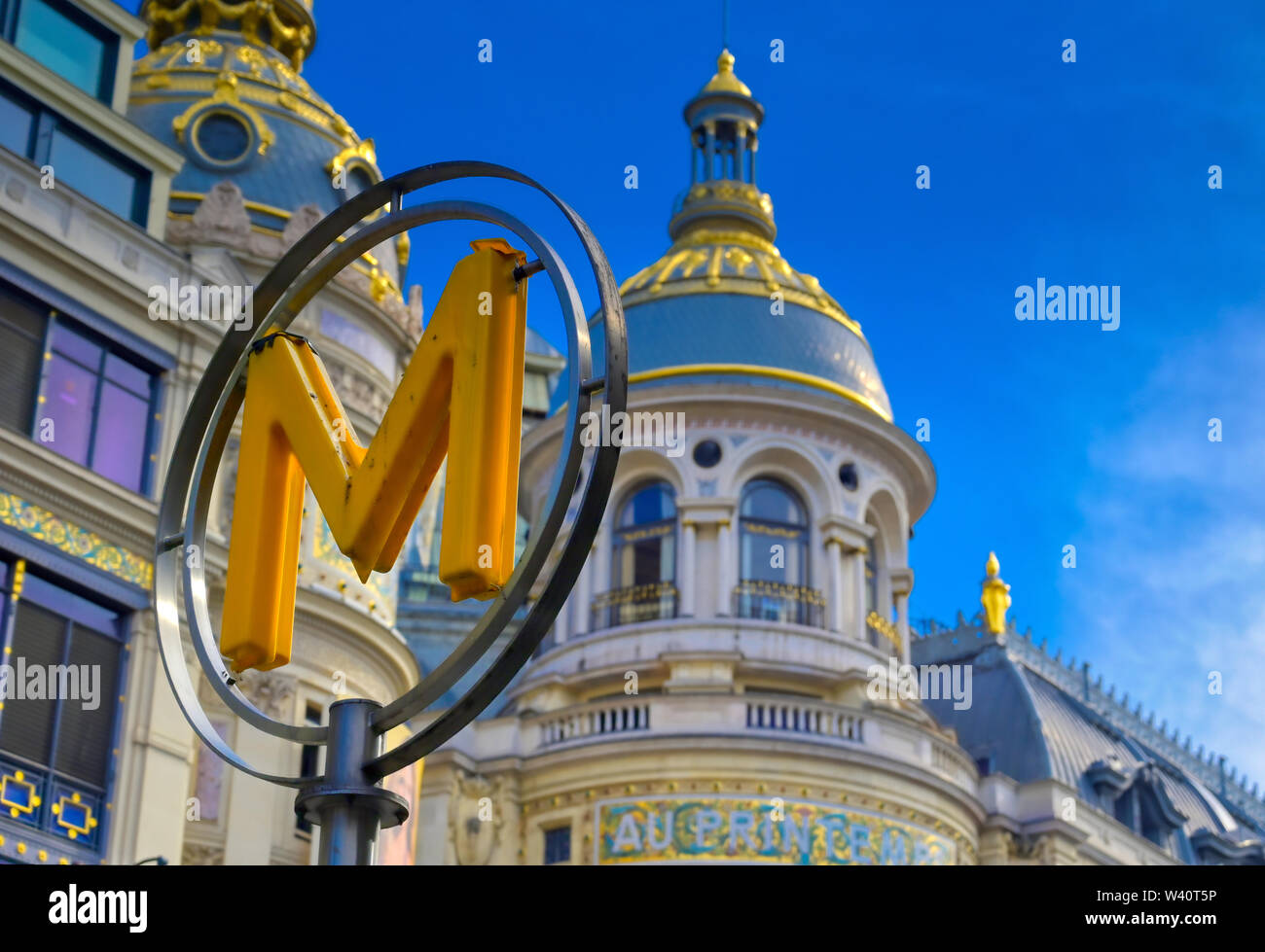 Paris, France - April 21, 2019 - A sign that marks the entrance to a ...