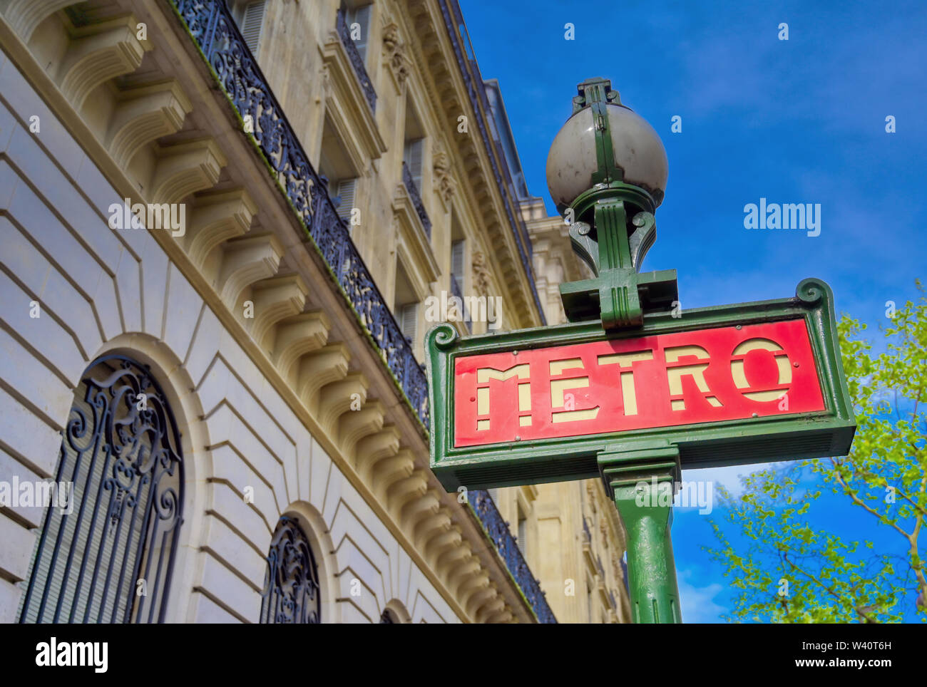 Paris, France - April 21, 2019 - A sign that marks the entrance to a ...
