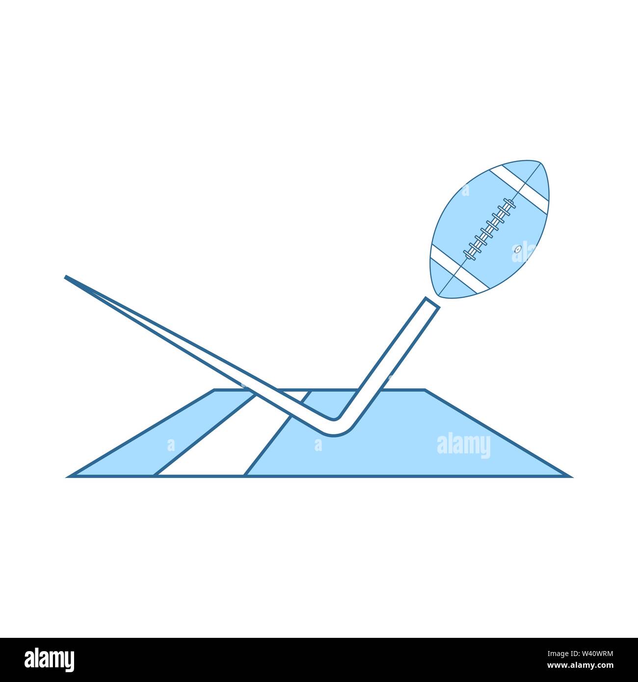 American Football Touchdown Icon. Thin Line With Blue Fill Design ...