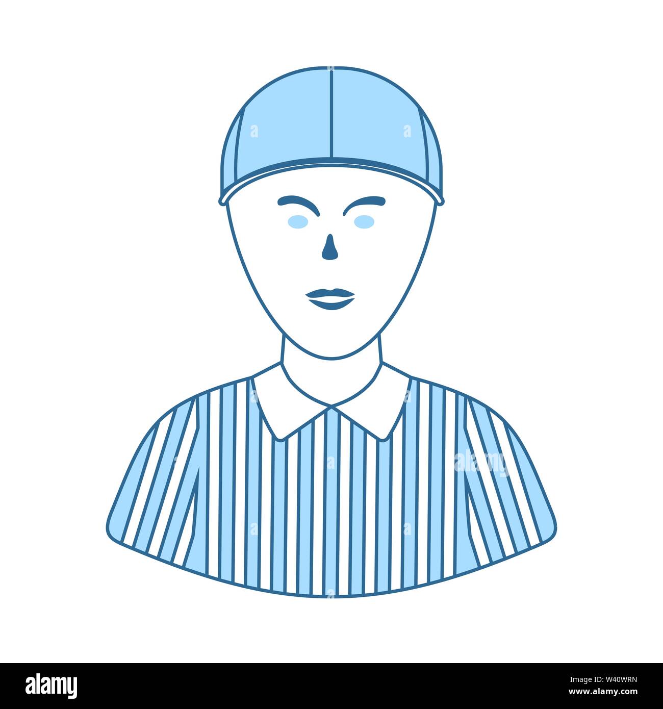 American Football Referee Icon. Thin Line With Blue Fill Design. Vector ...