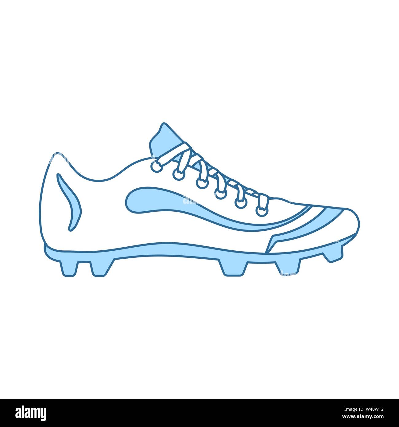 American Football Boot Icon. Thin Line With Blue Fill Design. Vector ...