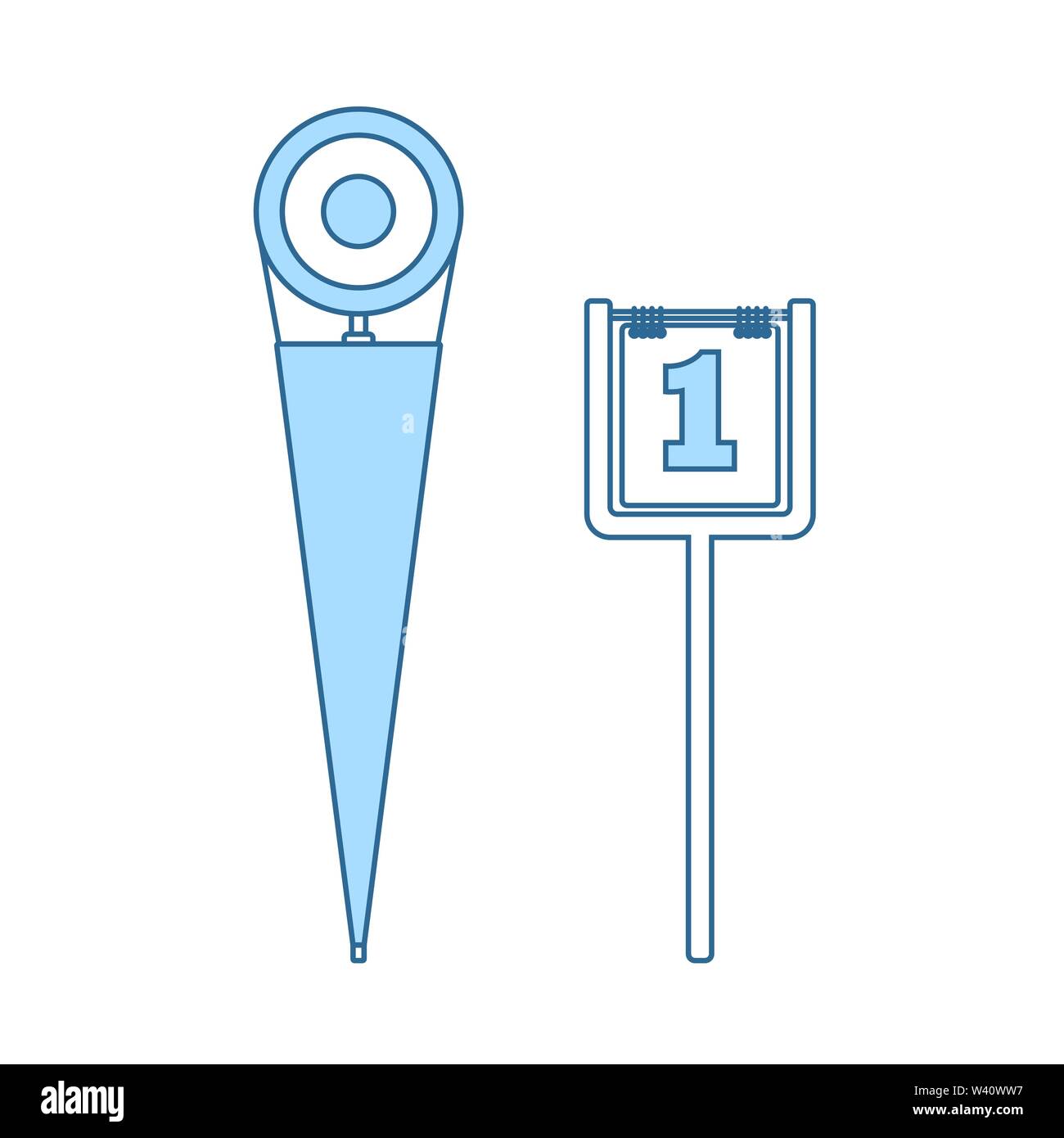 American Football Sideline Markers Icon. Thin Line With Blue Fill ...