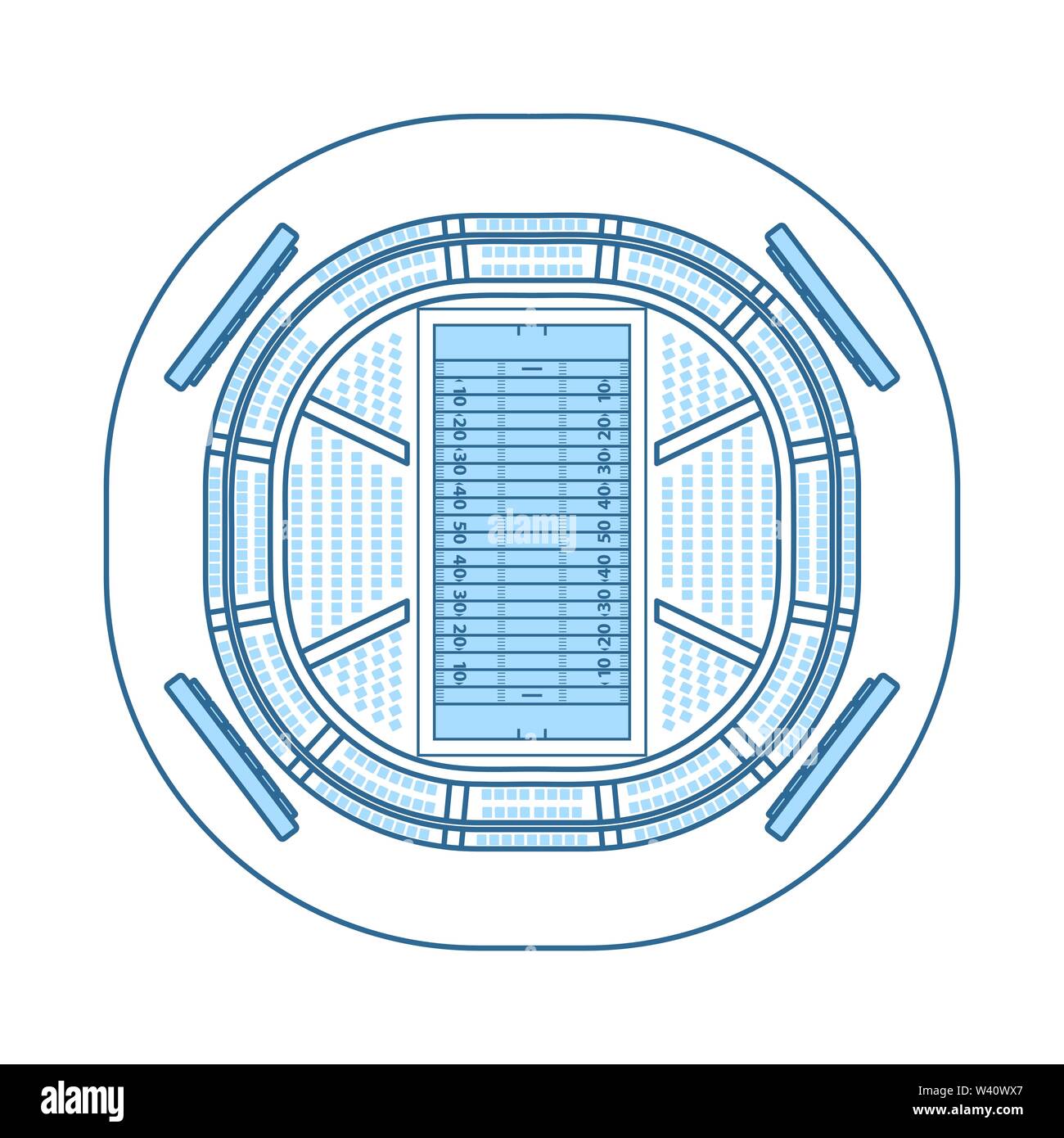 American Football Stadium Birds Eye View High Resolution Stock ...
