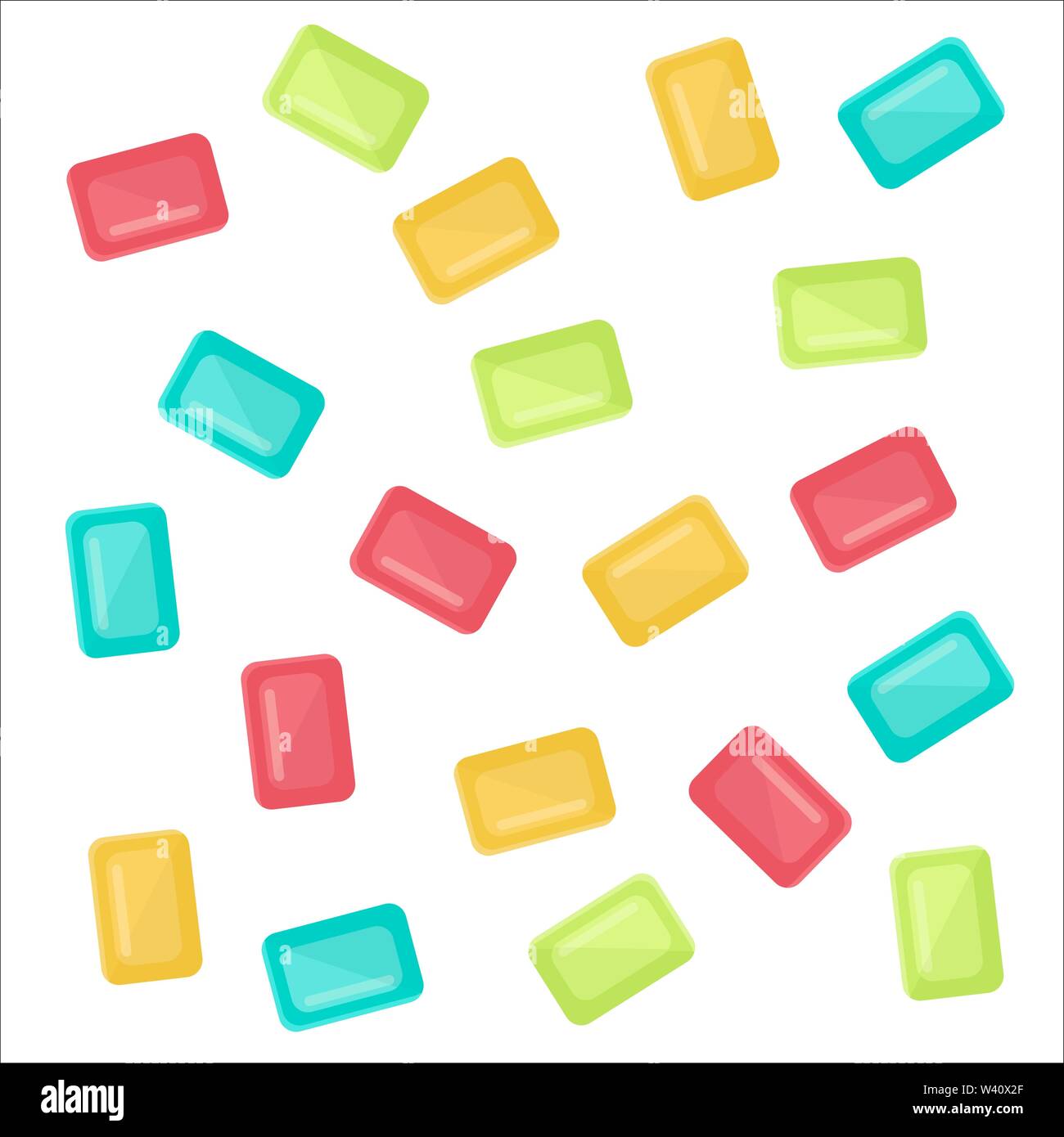 Assorted and multicolored candies. Blue, red, orange and green candies ...