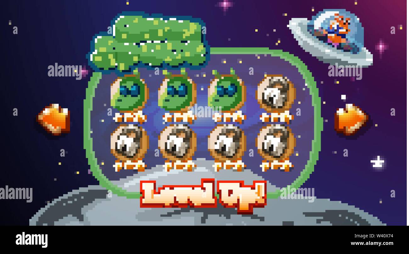 Alien space game background illustration Stock Vector Image & Art - Alamy