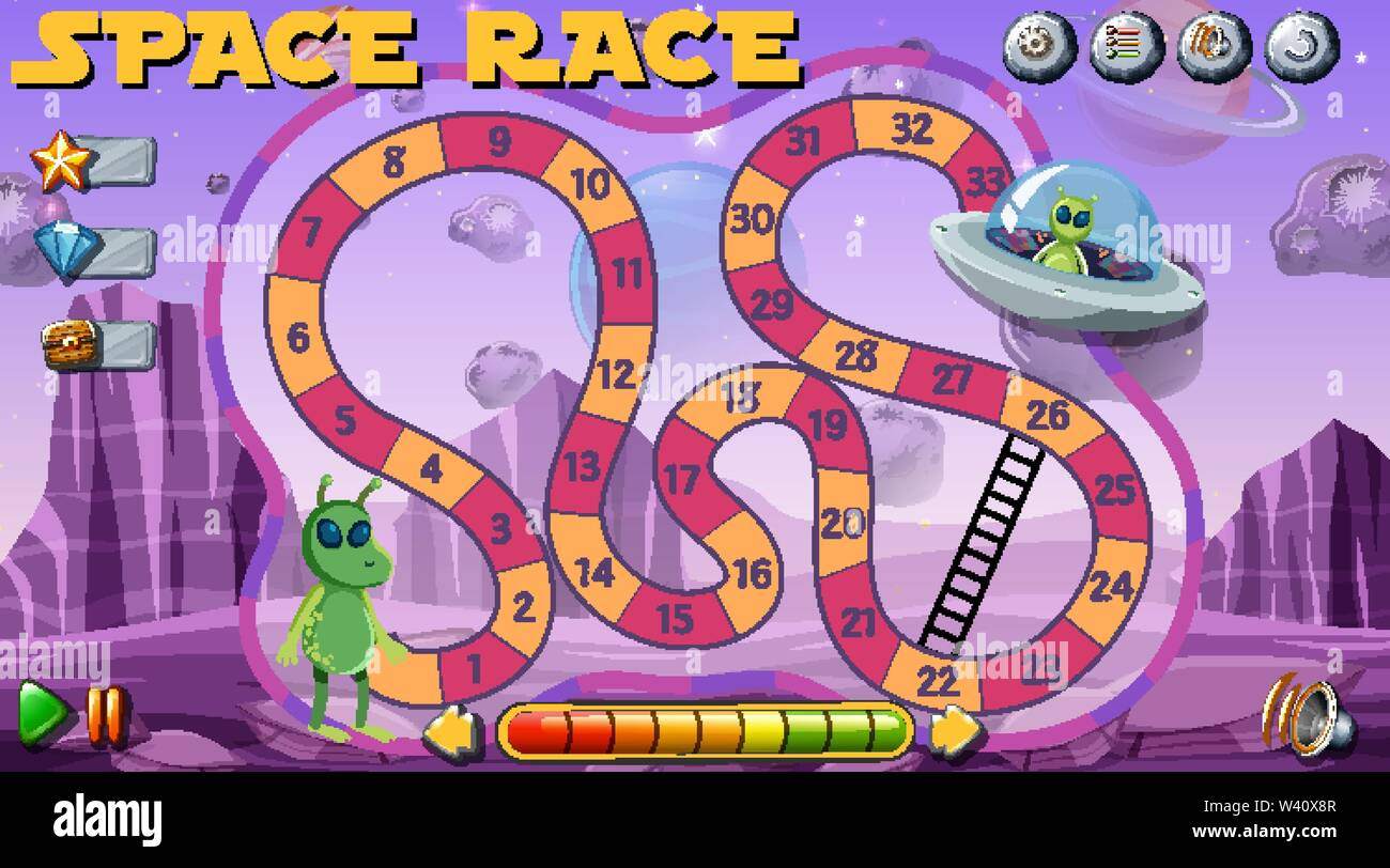 Space race board game illustration Stock Vector Image & Art - Alamy
