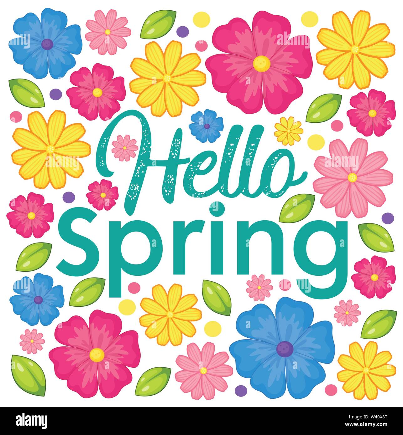 Hello spring flower background illustration Stock Vector Image & Art ...