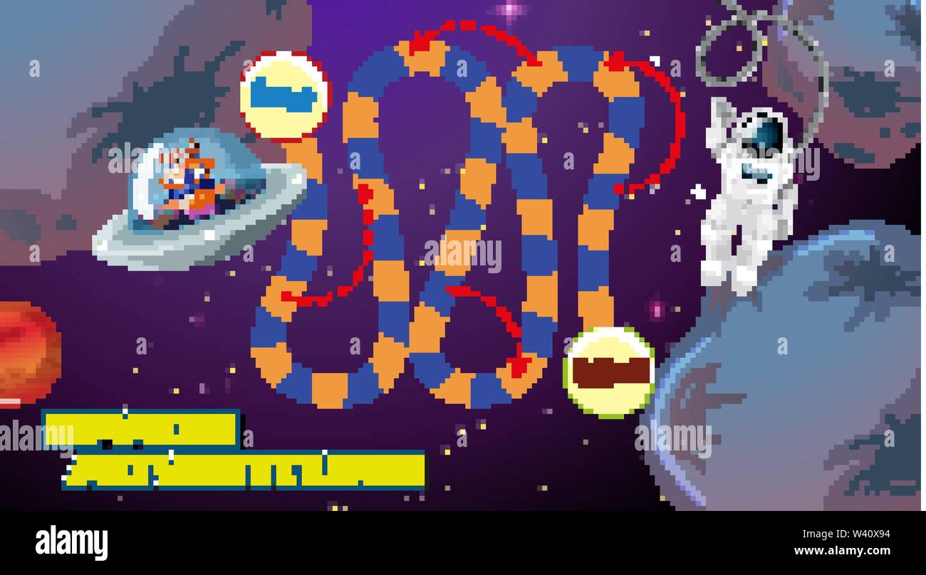 Space adventure board game background illustration Stock Vector Image ...