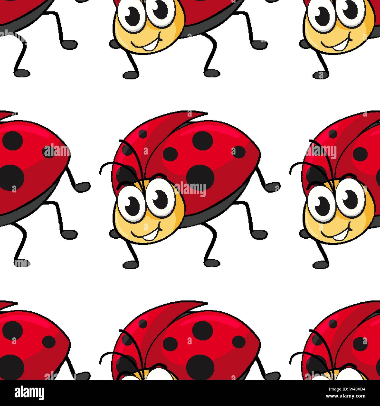 Seamless pattern tile cartoon with ladybug illustration Stock Vector ...