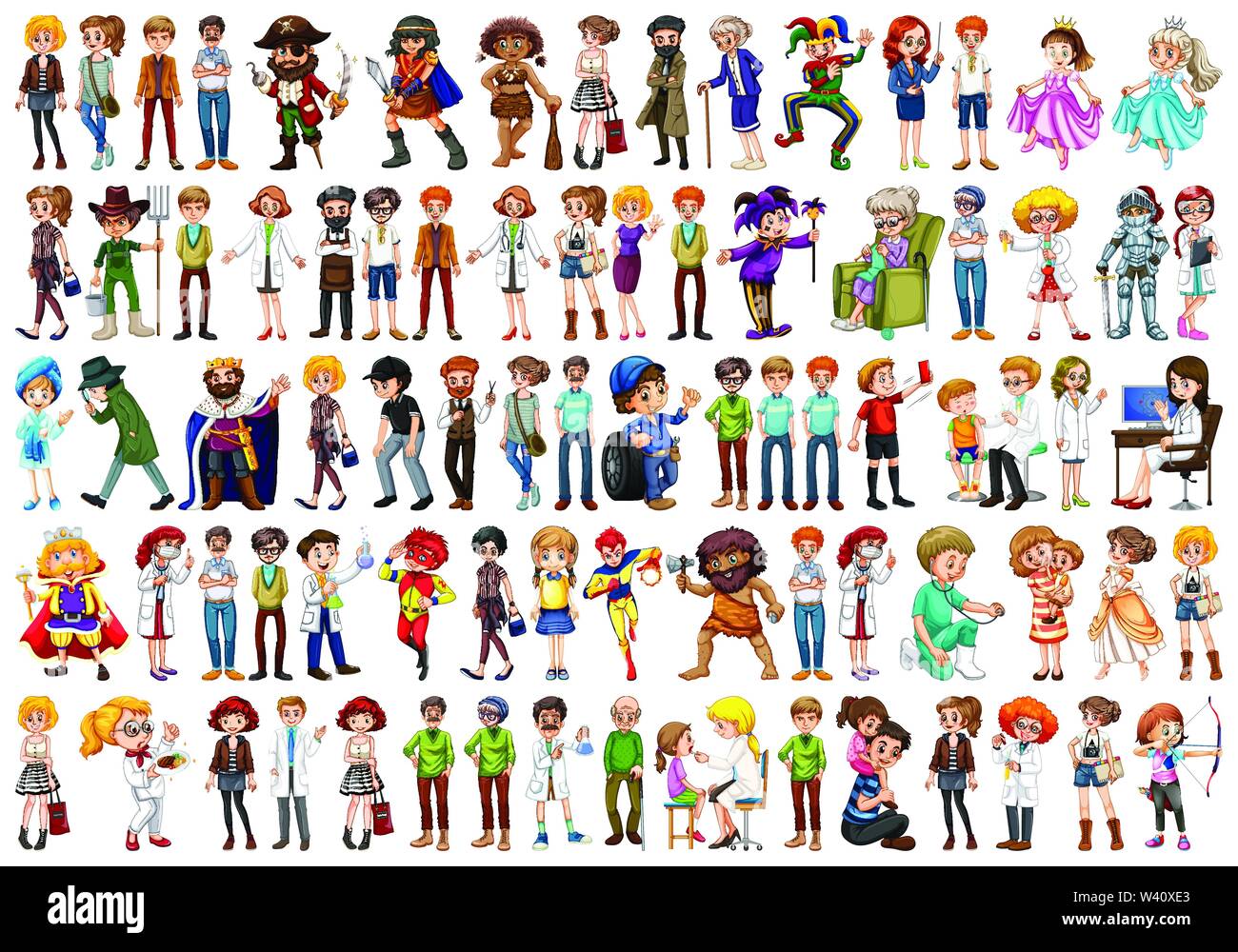 Large set of different people illustration Stock Vector Image & Art - Alamy