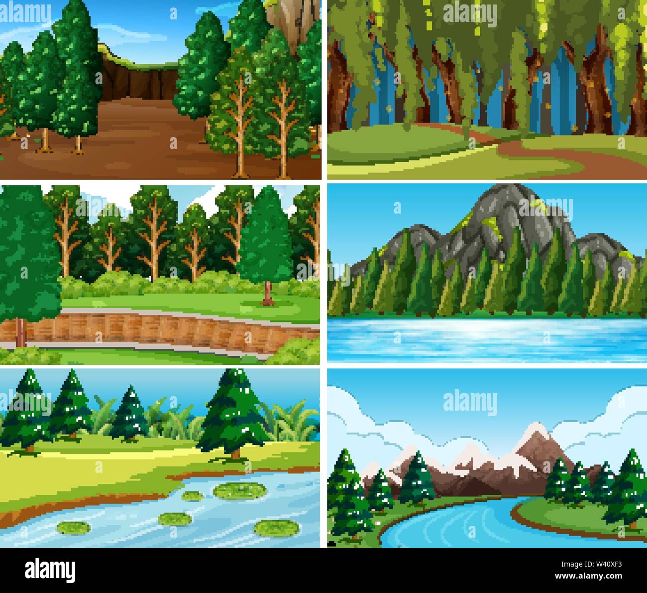 Set of nature backgrounds illustration Stock Vector Image & Art - Alamy