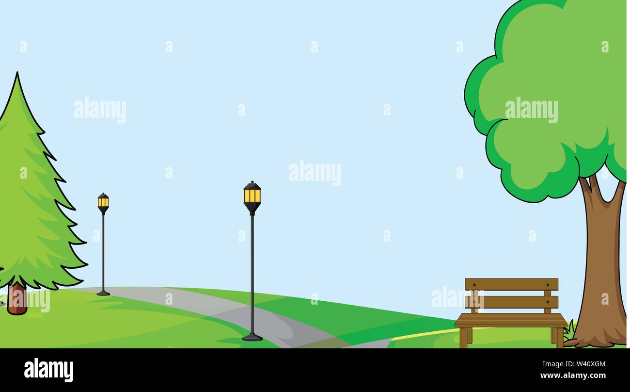 Outdoor nature park scene illustration Stock Vector Image & Art - Alamy