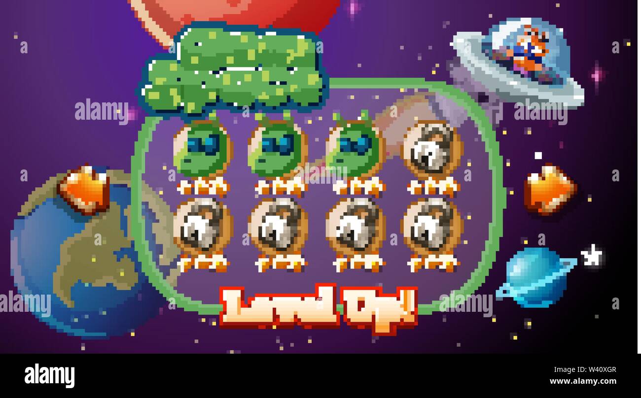 Alien space game background illustration Stock Vector Image & Art - Alamy