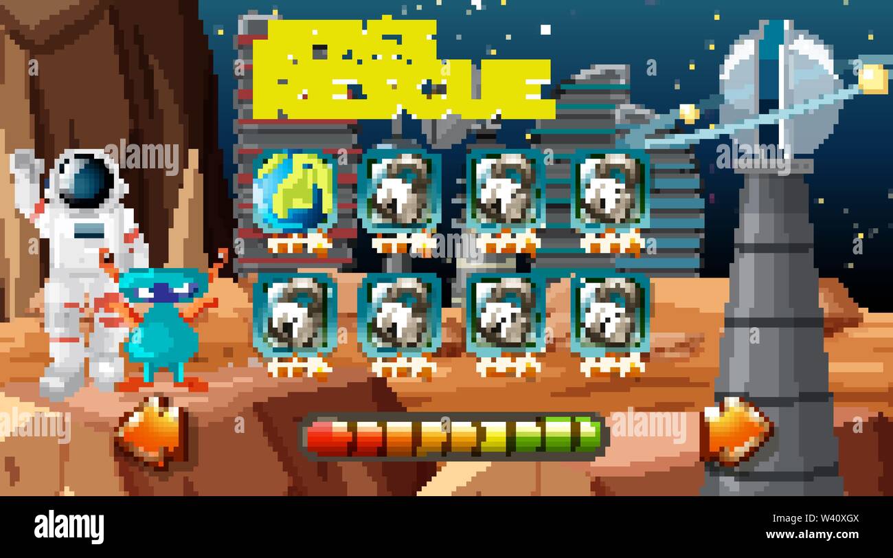 Space rescue game background illustration Stock Vector Image & Art - Alamy