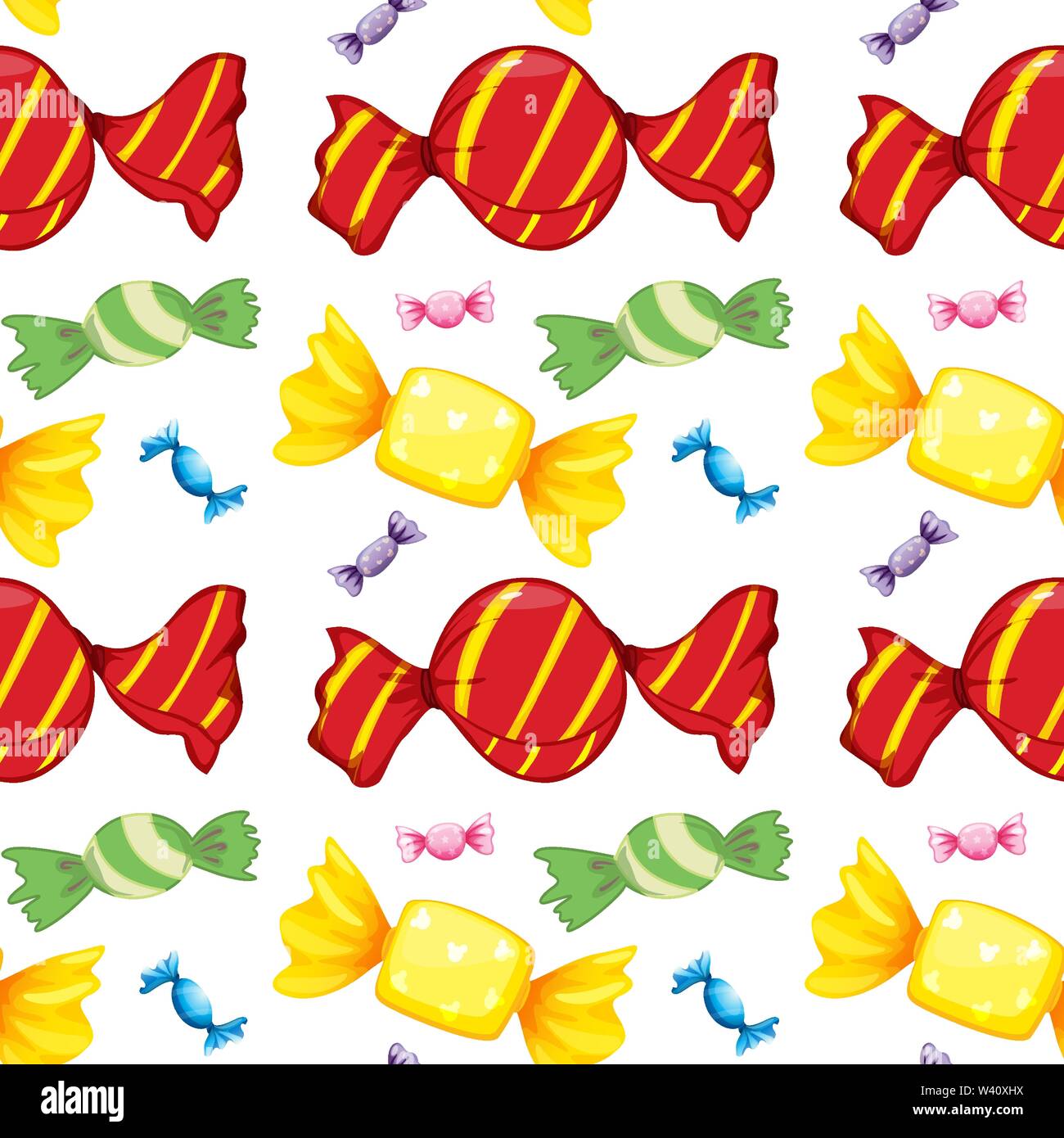 Seamless pattern tile cartoon with candy illustration Stock Vector ...