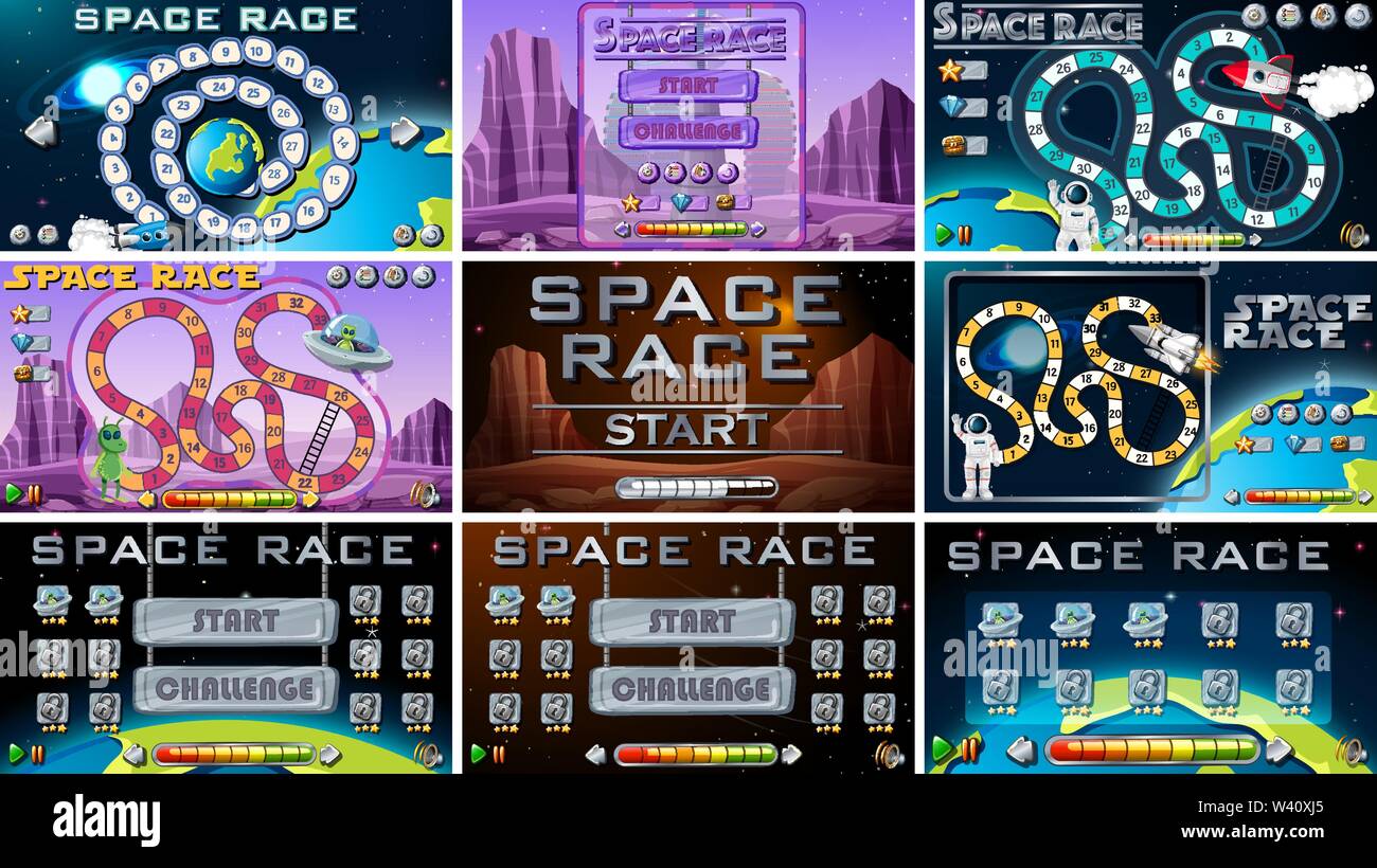 Set of space games illustration Stock Vector Image & Art - Alamy