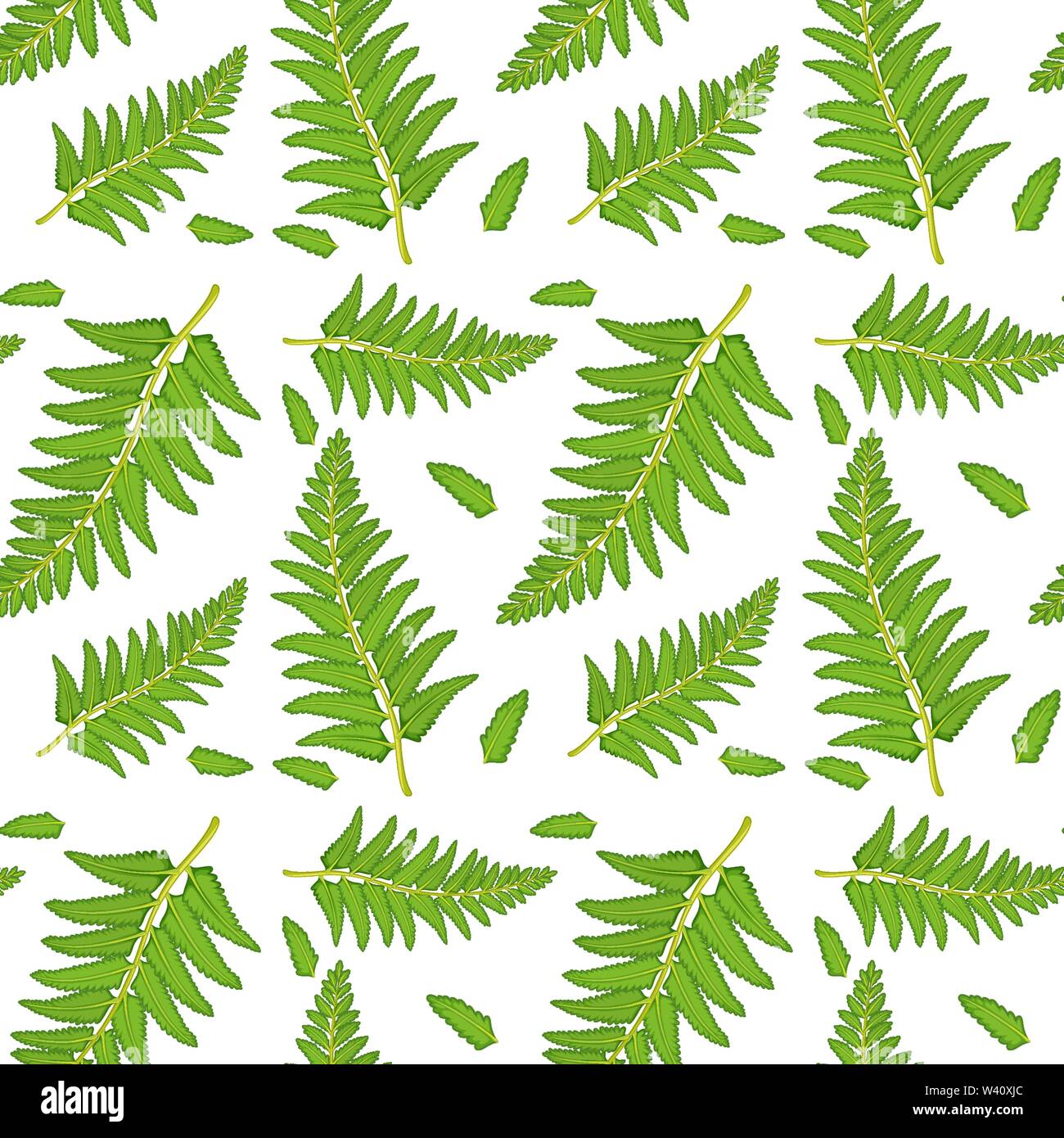 Seamless pattern tile cartoon with fern fronds illustration Stock ...