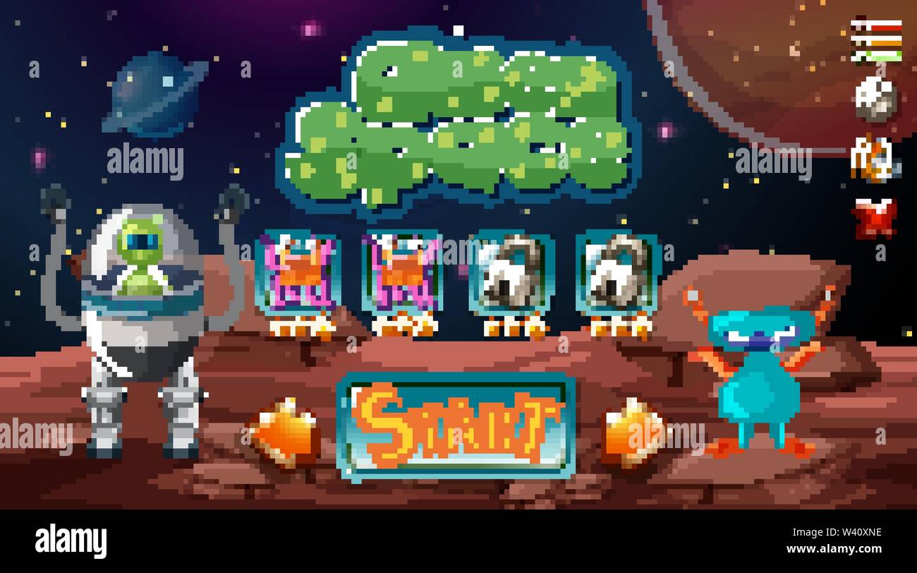 Alien space game background illustration Stock Vector Image & Art - Alamy